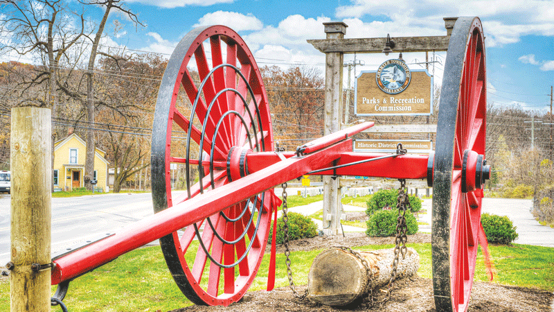 Oakland Township’s ‘big red logging wheels’ return after complete rebuild