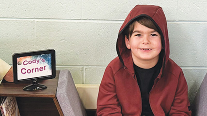 Emerson student donates money to create reading corner