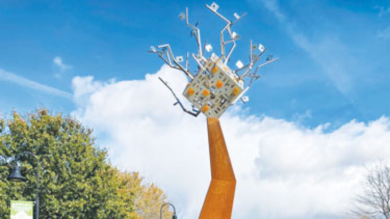 Beacon Tree sculpture makes debut on new art walk